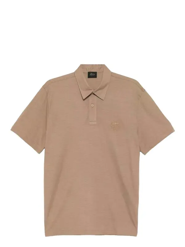 Brioni Logo-embroidered Polo Shirt - Brown