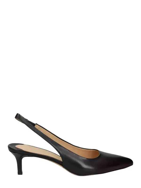 Ralph Lauren 50mm Leather Slingback Pumps - Black