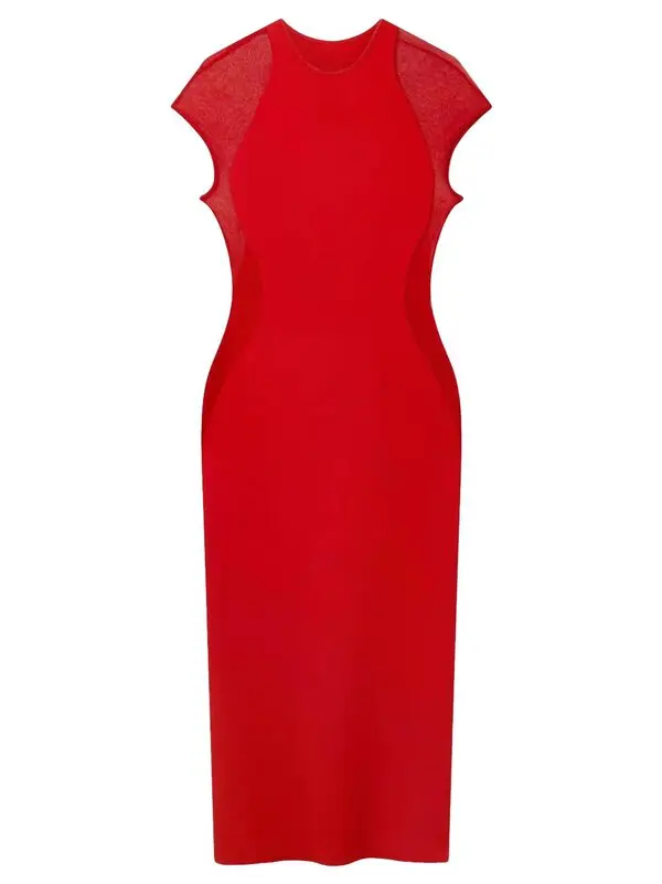 Stella McCartney Lace Panel Midi Dress - Red