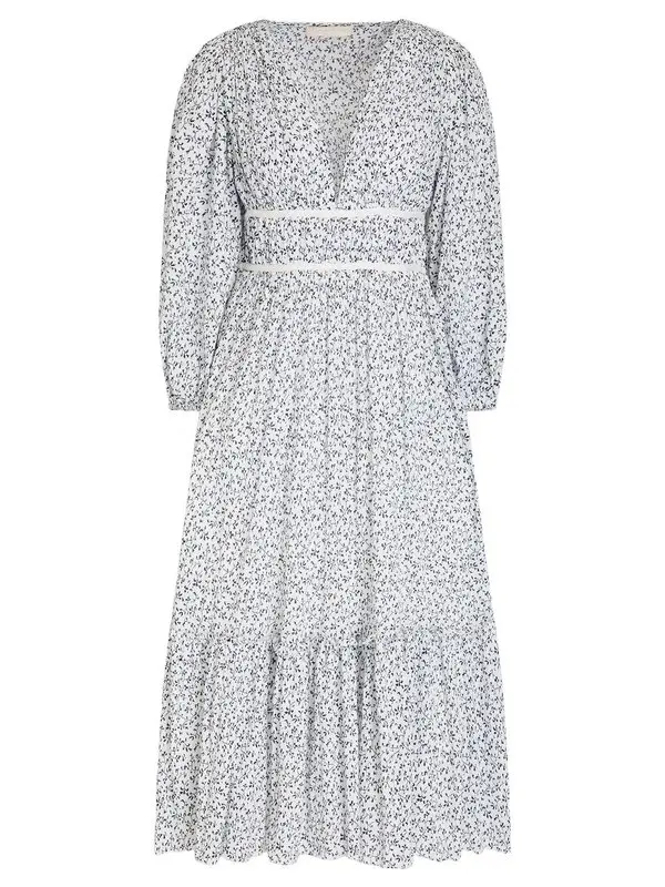 Ulla Johnson Malena Floral-print Cotton Crepon Midi Dress - White