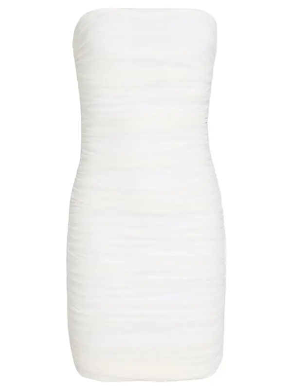 Alice + Olivia Cruz Strapless Ruched Mini Dress - Off-white