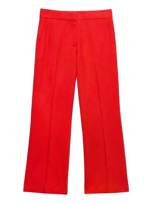 MSGM Straight Cropped Trousers - Red