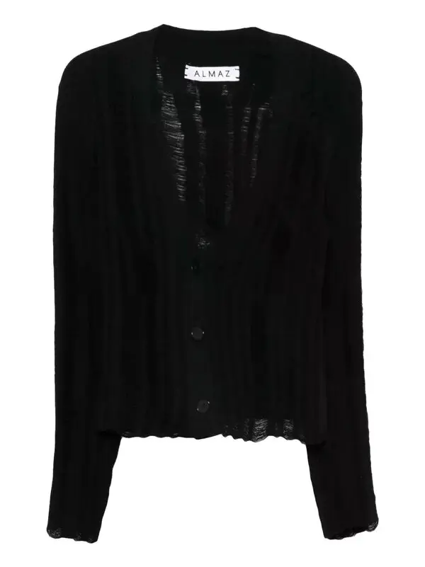 ALMAZ Torn Cardigan - Black