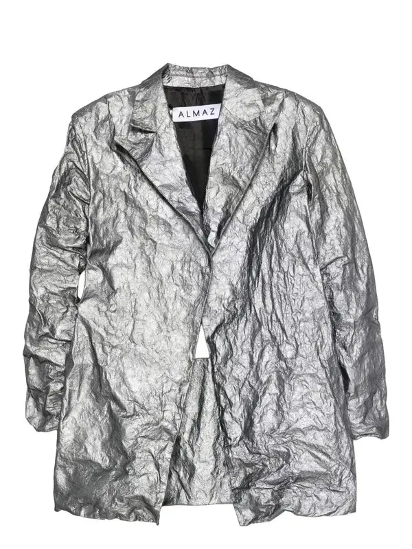 ALMAZ Lamé-effect Coat - Silver