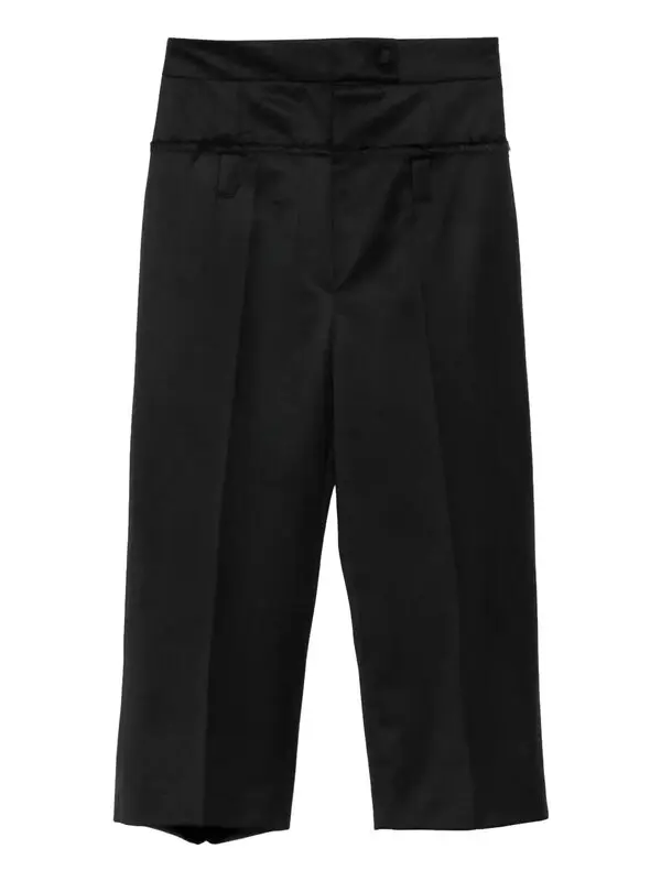 ALMAZ Wool Cropped Trousers - Black