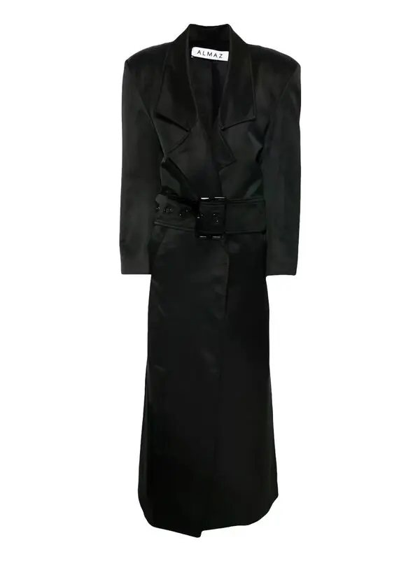 ALMAZ Belted Trench Coat - Black