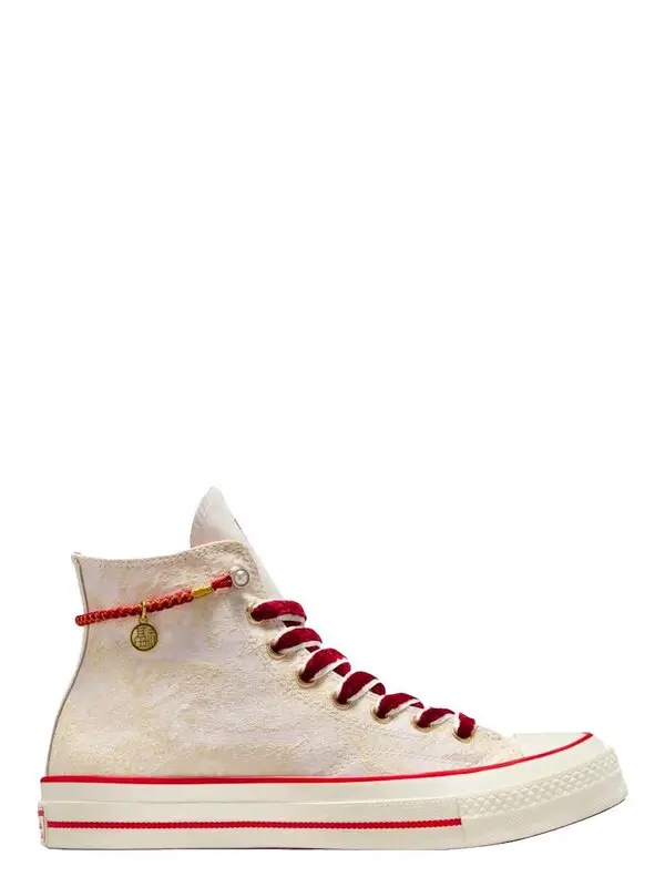 CONVERSE Chuck 70 Hi Lunar New Year Ankle Chain Sneakers - Egret/enamel Red/light Gold