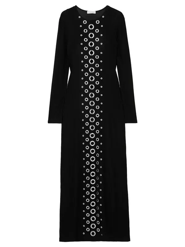 Rabanne Eyelet-embellished Maxi Dress - Black