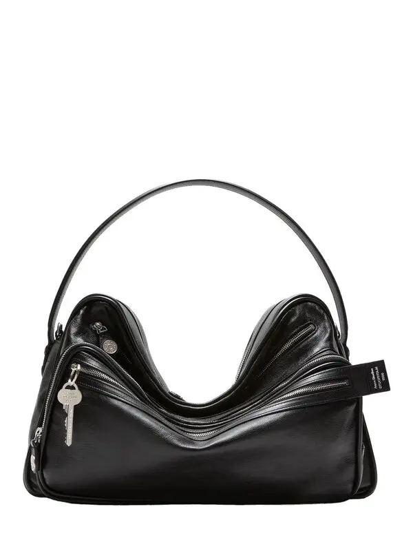 Acne Studios Medium Leather Shoulder Bag - Black