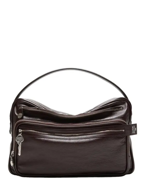 Acne Studios Medium Leather Shoulder Bag - Chocolate Brown