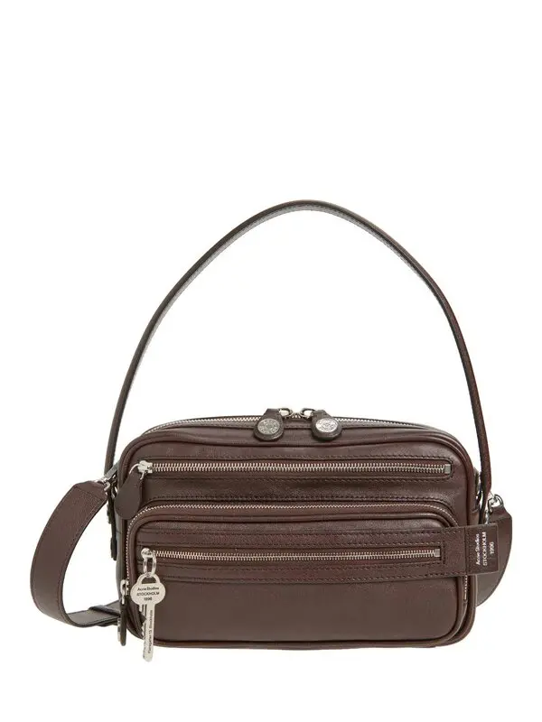 Acne Studios Small Camero Leather Shoulder Bag - Chocolate Brown
