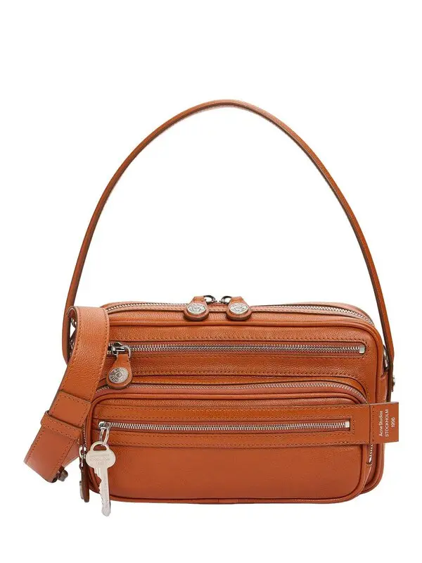Acne Studios Small Camero Leather Shoulder Bag - Cognac Brown