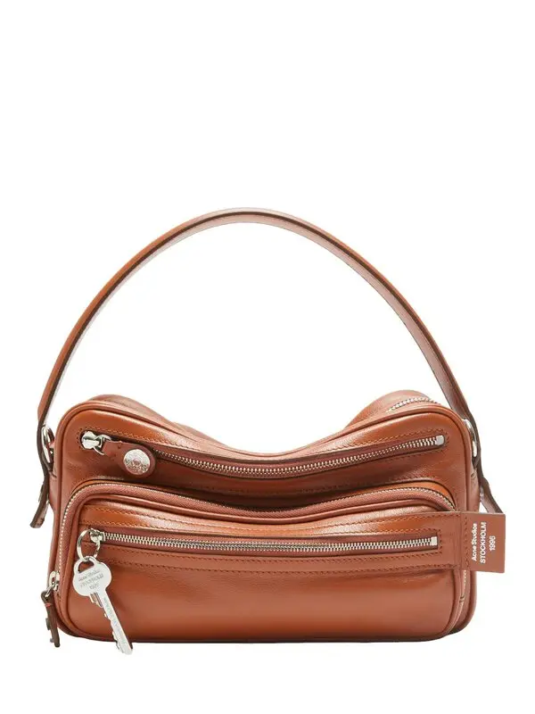 Acne Studios Small Camero Leather Shoulder Bag - Cognac Brown