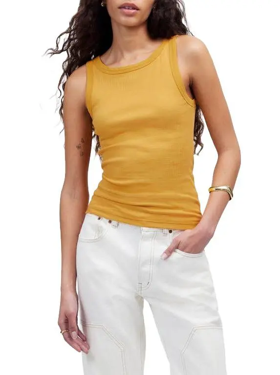 Madewell High Neck Cotton Tank - Pollen