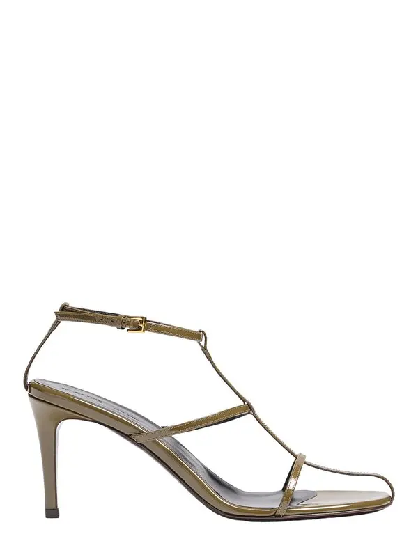 Khaite Cage Patent Leather Sandals - Green