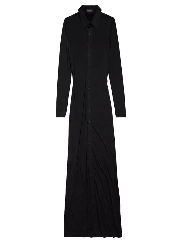 Balenciaga Long-sleeve Maxi Dress - Black