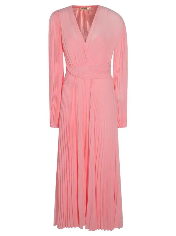 TWINSET Long Sleeve Maxi Dress - Pink