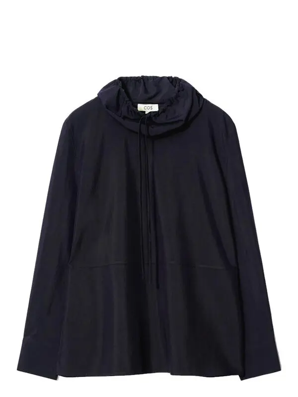 Cos Drawstring-neck Top - Navy