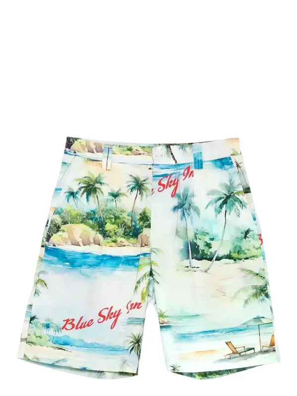 BLUE SKY INN Island Print Shorts - Blue