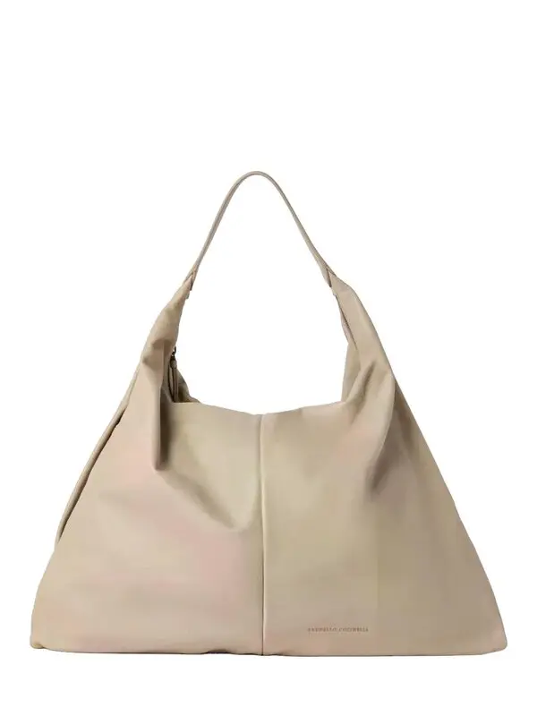 Brunello Cucinelli Leather Shoulder Bag - Neutrals