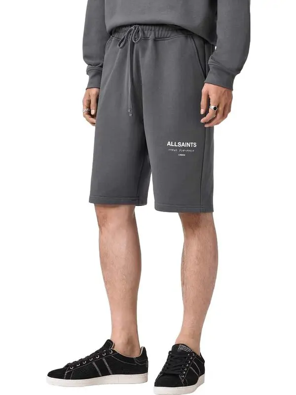 ALLSAINTS Underground Relaxed Fit Organic Cotton Sweat Shorts - Dark Steel Blue