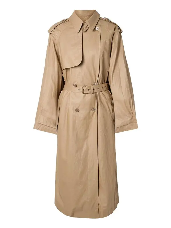 Isabel Marant Freanne Belted Linen-blend Trench Coat - Neutrals