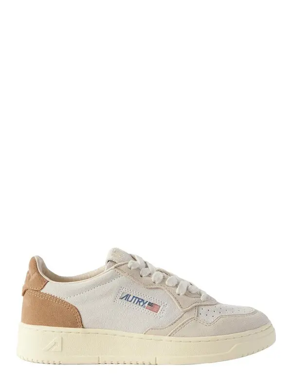 AUTRY Medalist Low Color-block Suede Sneakers - Neutrals