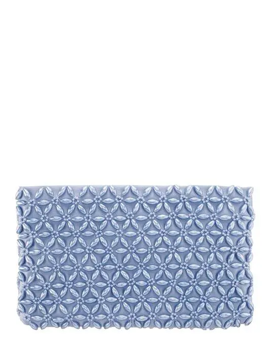 Nina Rivera Beaded Clutch - Icy Blue