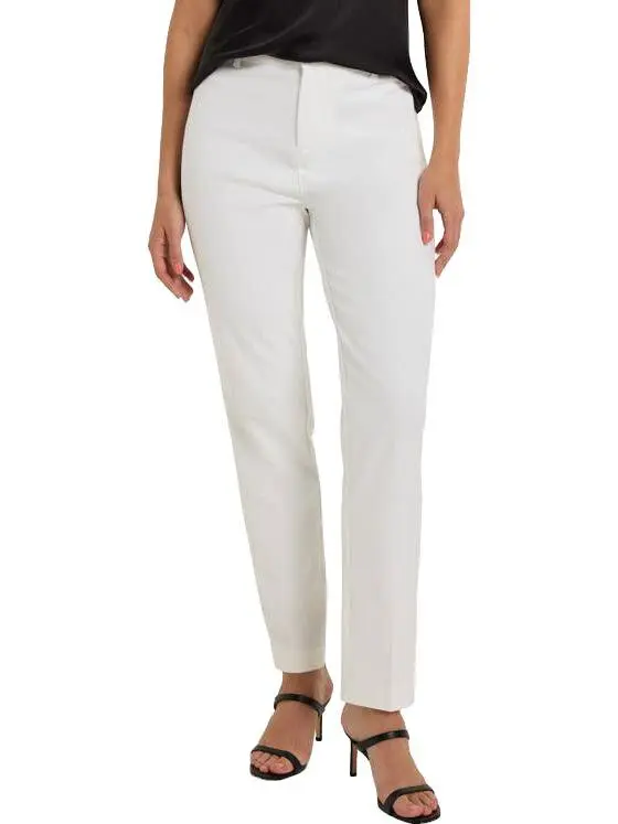 NIC+ZOE Copley Stretch Cotton-blend Trousers - Paper White