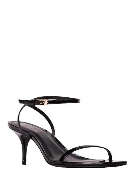 BLACK SUEDE STUDIO Slone Ankle Strap Sandal - Black Patent