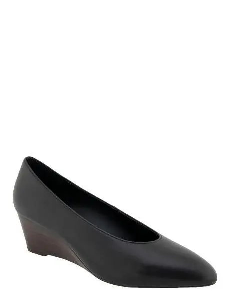 Aerosoles Caruzo Leather Wedge Pump - Black Leather