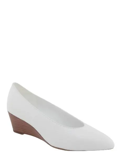 Aerosoles Caruzo Leather Wedge Pump - Bright White Leather
