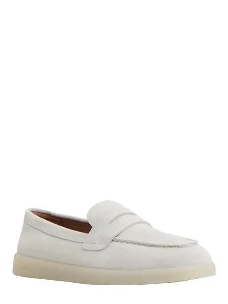 Sperry Wedge Penny Loafer - White Leather Suede