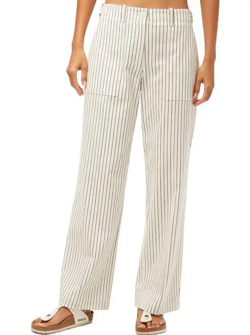 Trina Turk Antonia Pinstripe Pants - Whitewash/ink