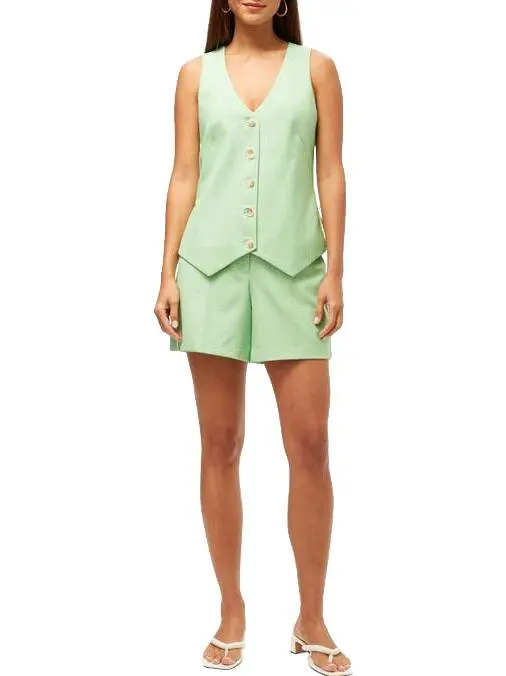 Trina Turk Challenge Plaid Vest - Grass Court Green/whitewash