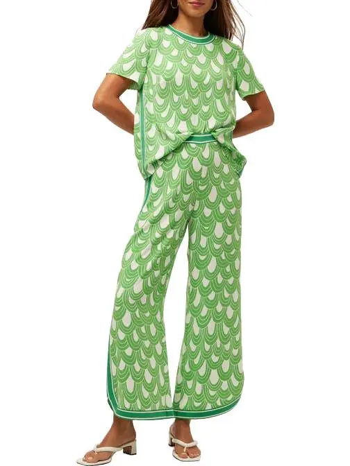 Trina Turk Printed Ankle Length Pant - Grass Court Green/whitewash