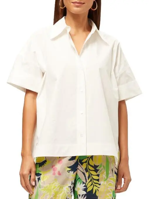 Trina Turk Poplin Button-up Top - White