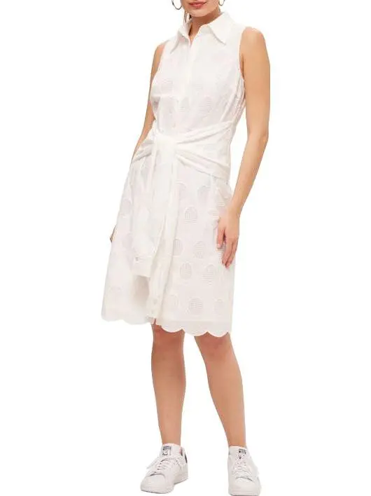 Trina Turk Rally Eyelet Shirtdress - Whitewash
