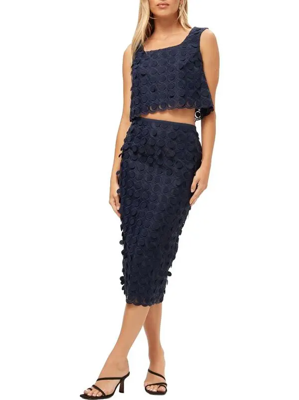 Trina Turk Dita Embroidered Pencil Skirt - Ink