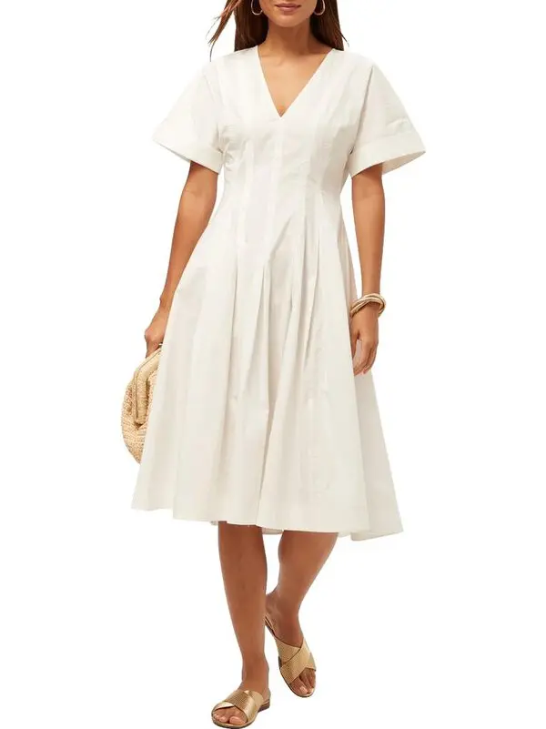 Trina Turk Poplin Ashe Midi Dress - White