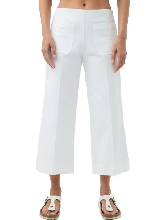 Trina Turk Fortunate Cropped Wide Leg Pants - White