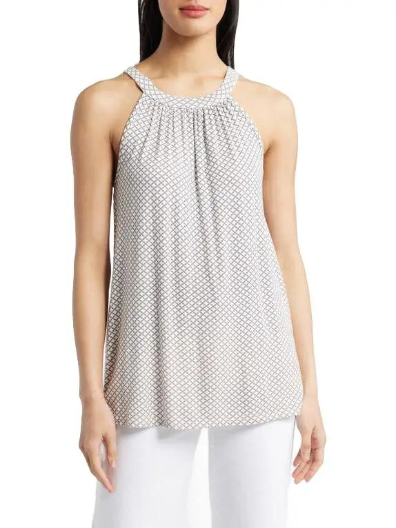 Loveappella Tile Print Knit Tank - Grey Tile