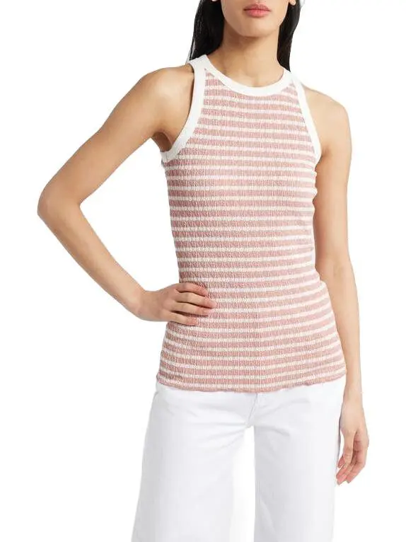 Loveappella Stripe Racerback Tank - Blush