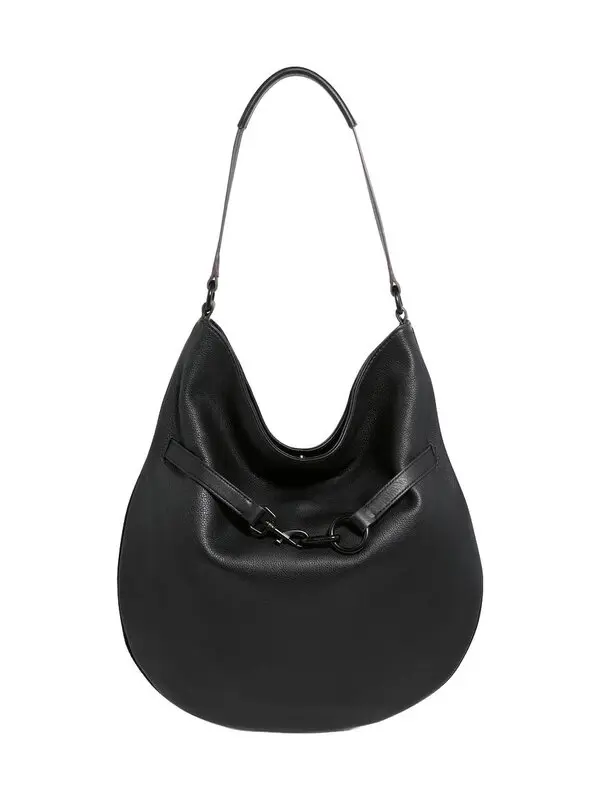 AIMEE Essex Leather Hobo Bag - Black