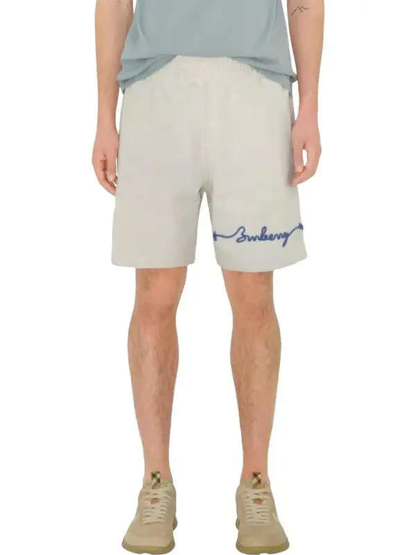 Burberry Knot-print Cotton Shorts - Blue