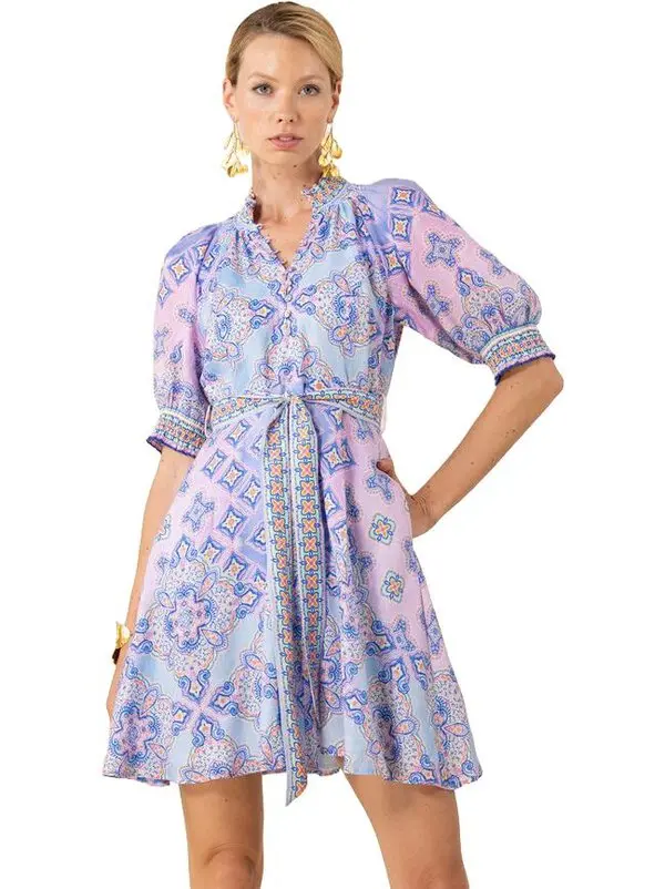 Hale Bob Naya Linen A-line Dress - Pink