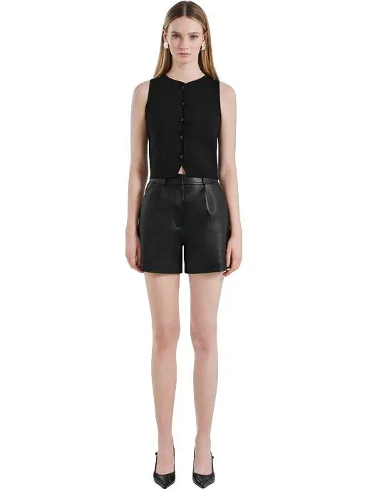 Rudsak Leather Pleated Shorts - Black