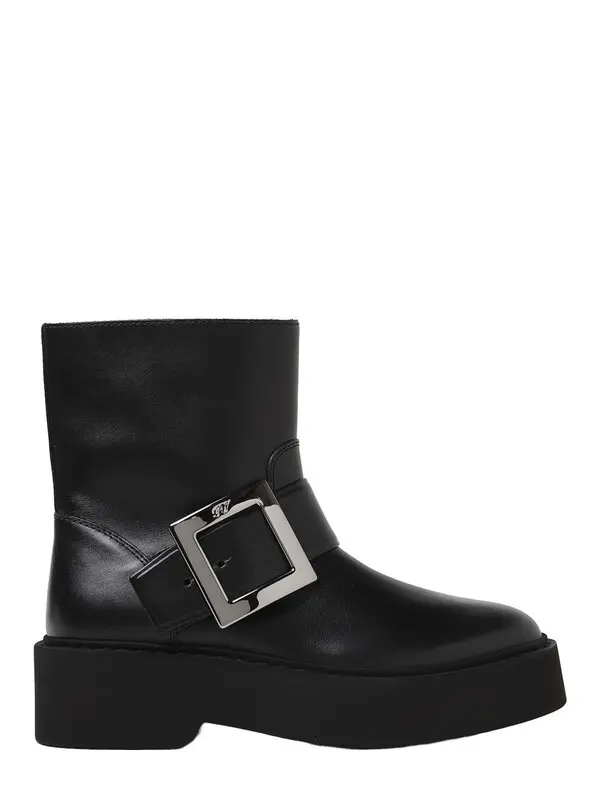 ROGER VIVIER Buckled Platform Boots - Black