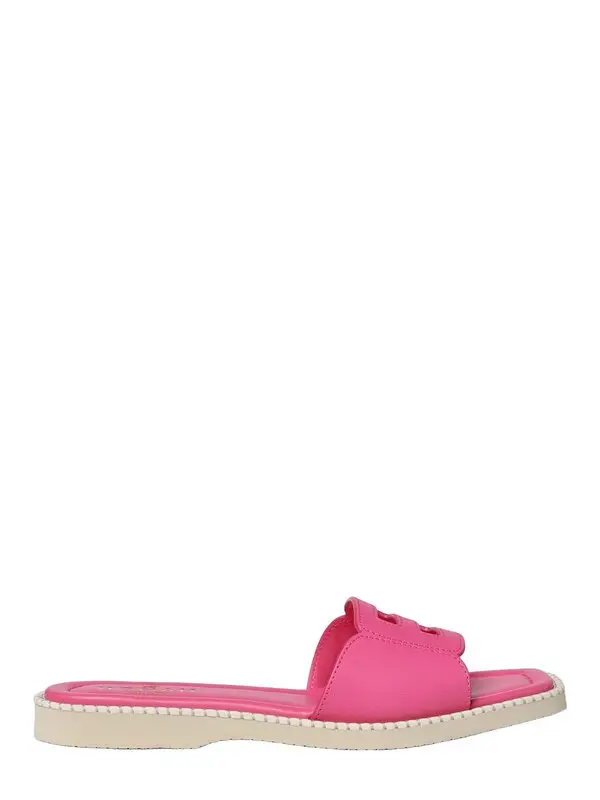 Hogan H638 Leather Slides - Fuchsia