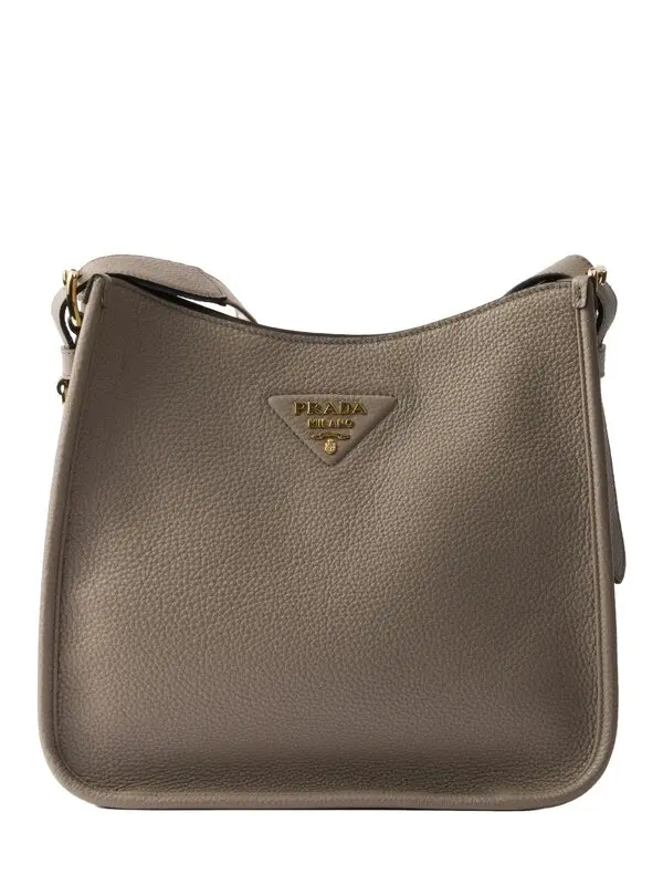 Prada Leather Shoulder Bag - Grey